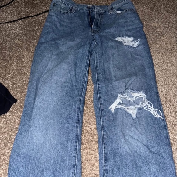 Levi's | Jeans | Levis Blue Distressed Flare Jeans | Poshmark